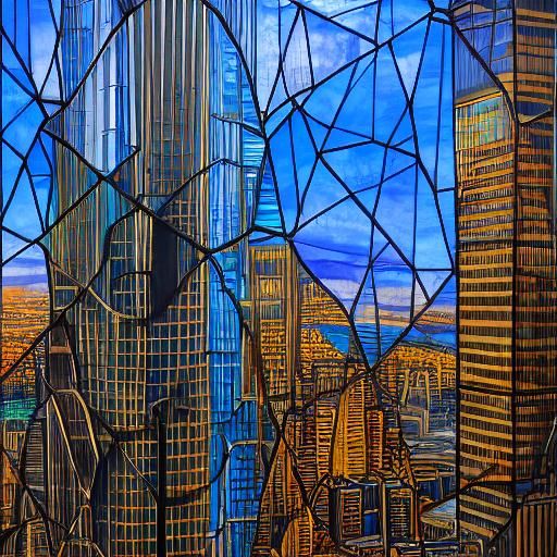 an expensive stained glass skyscraper in downtown Seattle - AI ...
