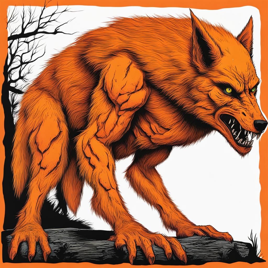 Orange werewolf - AI Generated Artwork - NightCafe Creator