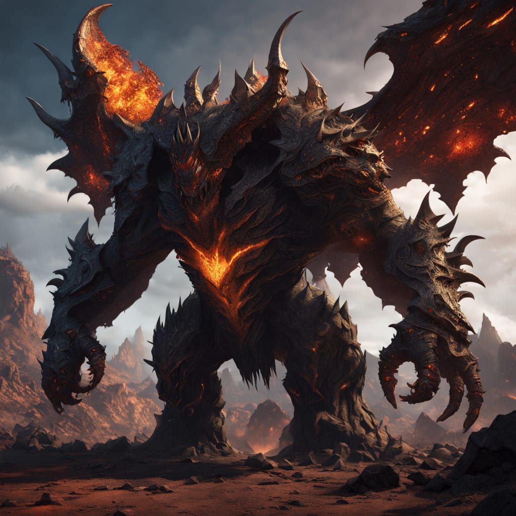 Unknown - Imposing Volkrath, a Hellish War Beast in Volcanic...