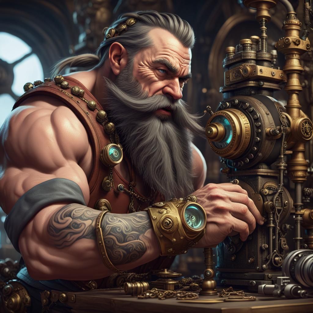 Dwarf Artificer/Inventor : r/nightcafe