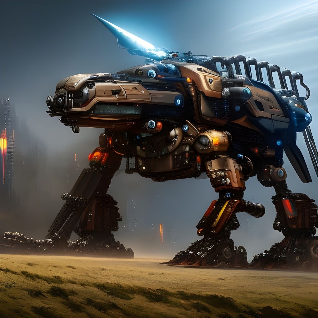 Mecha animal roaring , biopunk, full body, steampunk, by Peter Gric ...