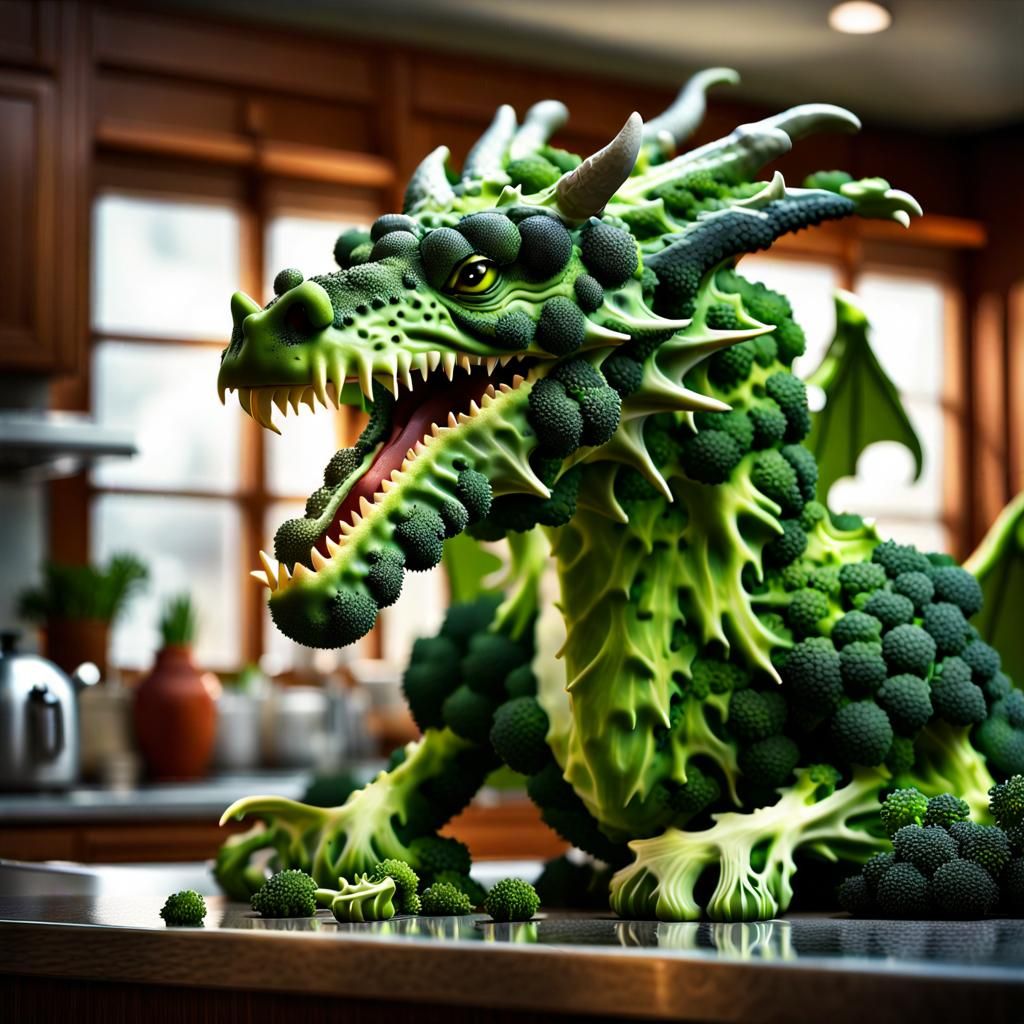 Epic Broccoli Dragon - AI Generated Artwork - NightCafe Creator