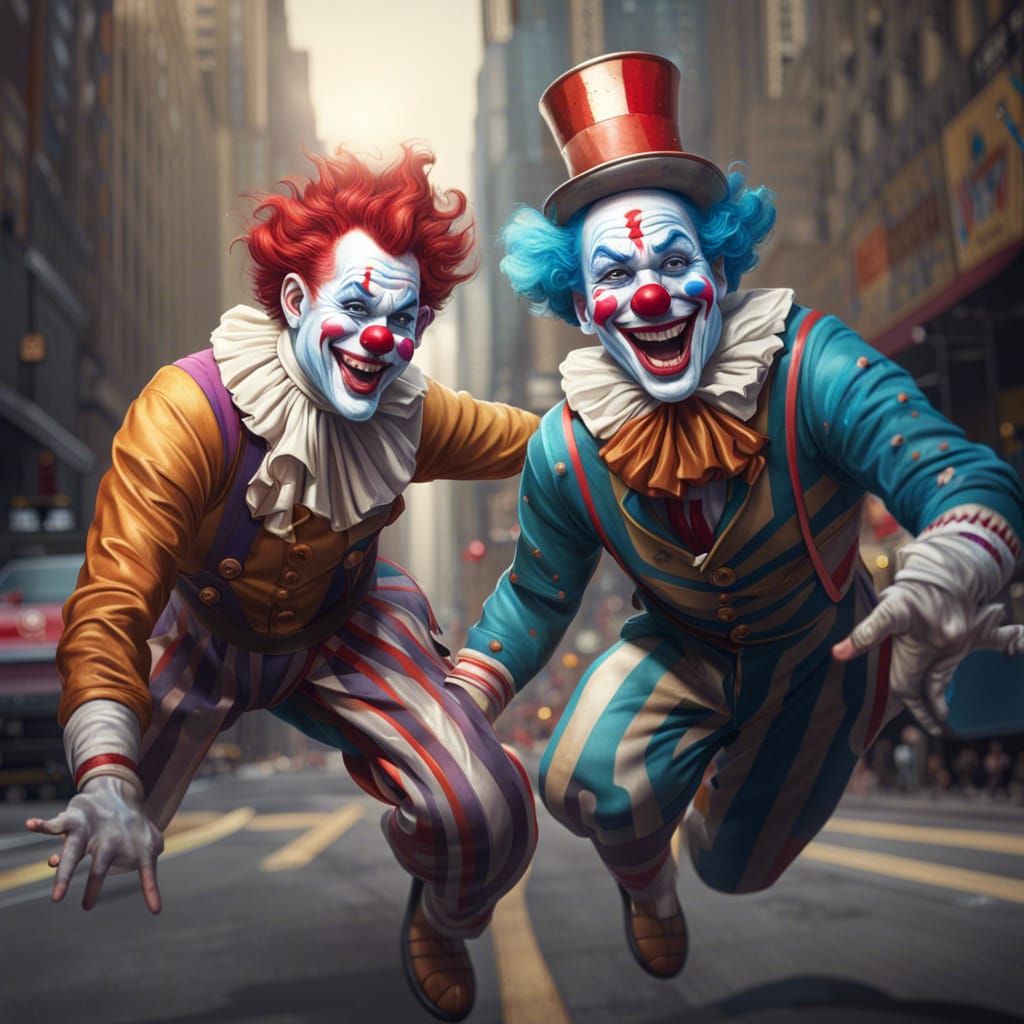 Crazy circus clowns - AI Generated Artwork - NightCafe Creator