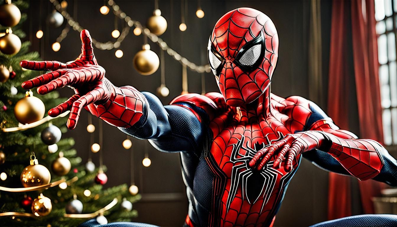 Spiderman celebrating Christmas. - AI Generated Artwork - NightCafe Creator