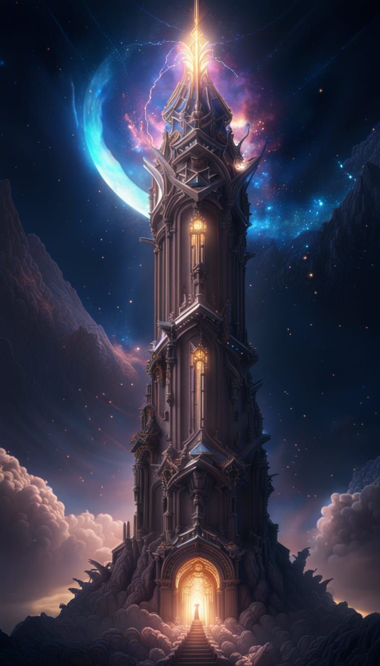 Celestial tower - AI Generated Artwork - NightCafe Creator