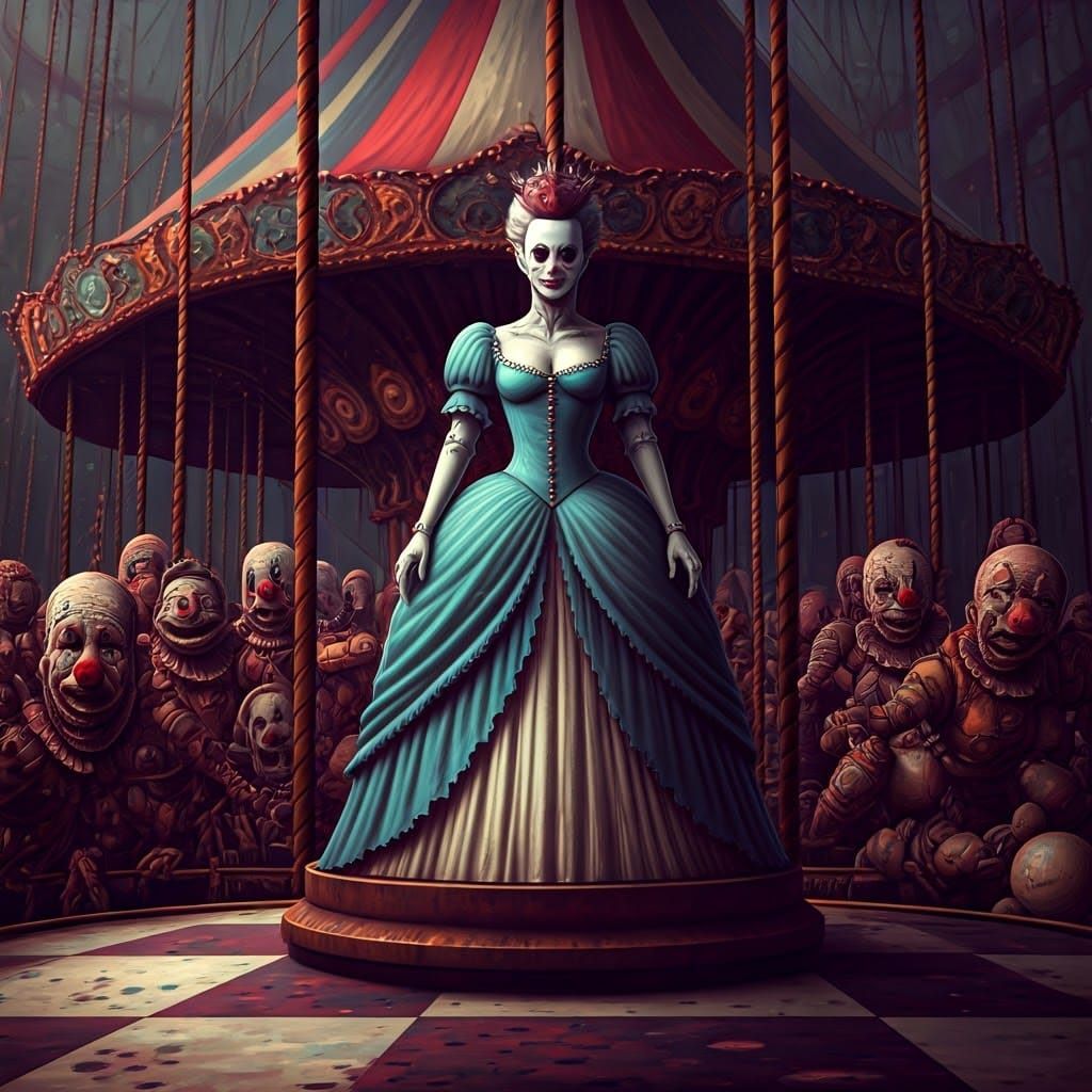 Surreal Chess Piece Nightmare in Vintage Whimsical... - AI Art