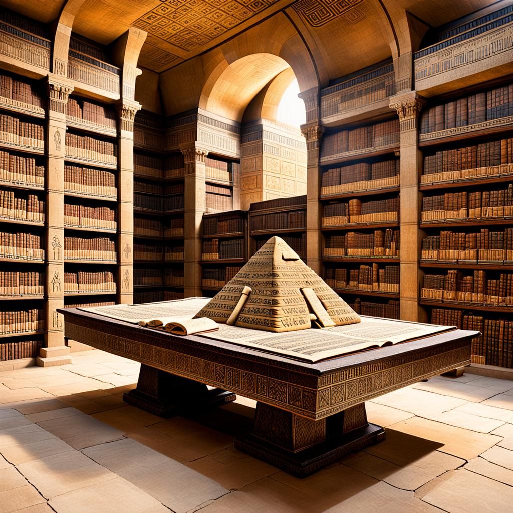 Ancient Egyptian Library II - AI Generated Artwork - NightCafe Creator