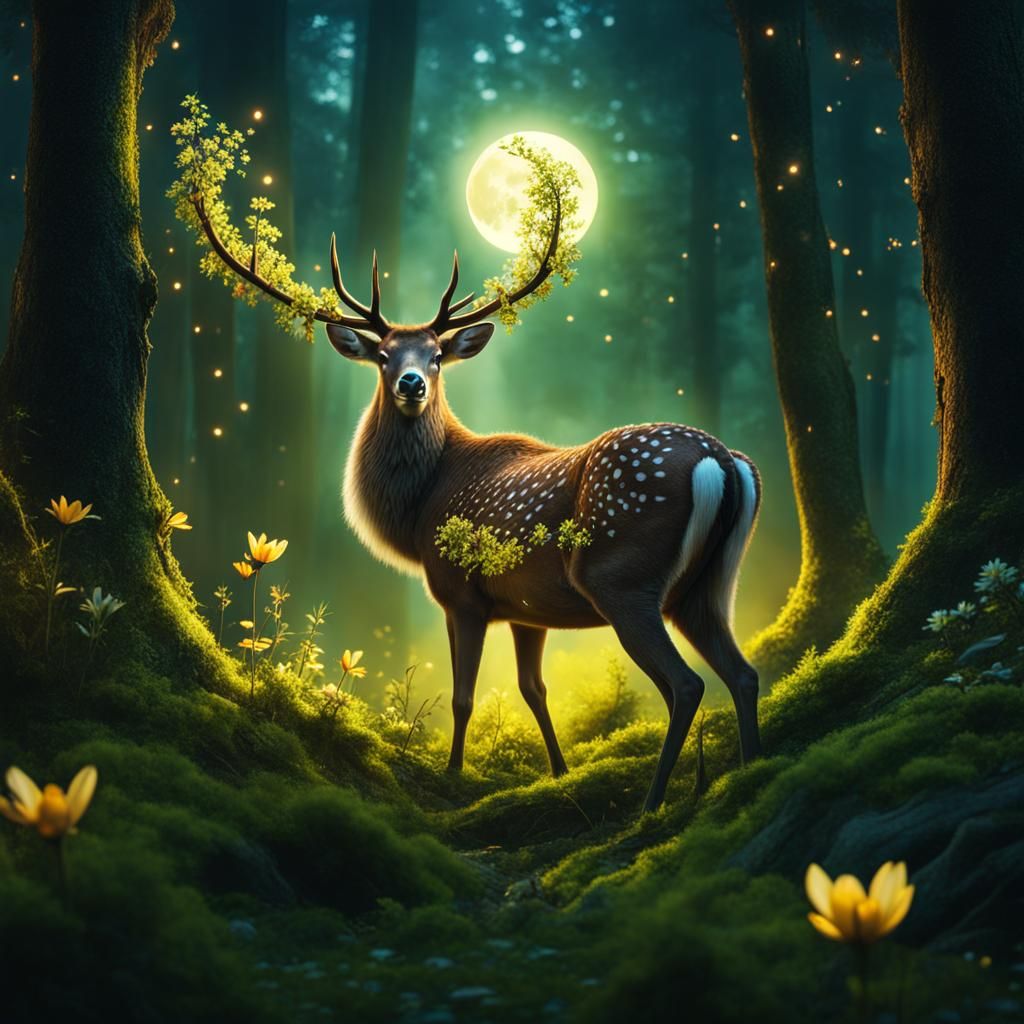 giant magical deer - AI Generated Artwork - NightCafe Creator