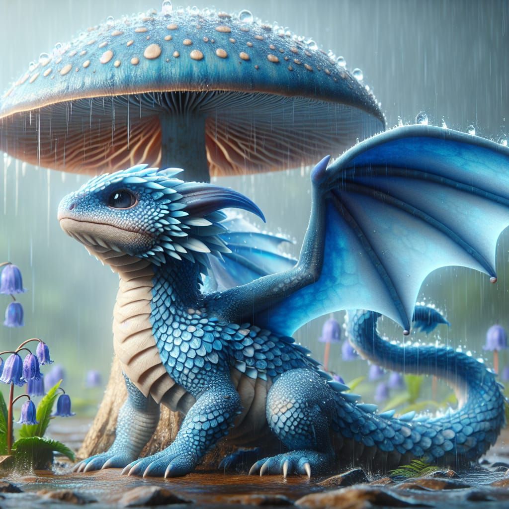 an adorable baby blue dragon with scales reminiscent of bluebells ...