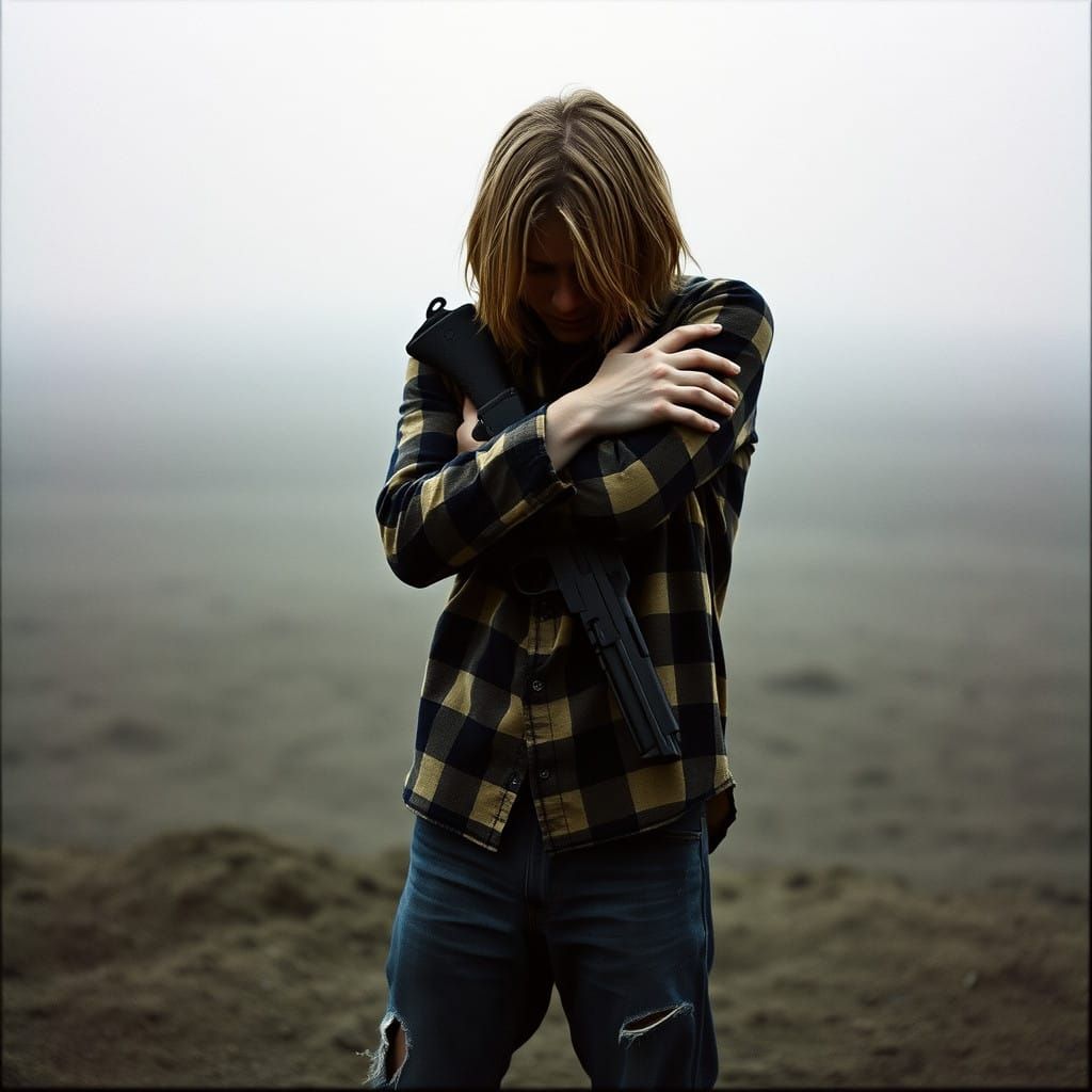 kurt cobain hugs with his gun - Kurt Cobain in Introspective...