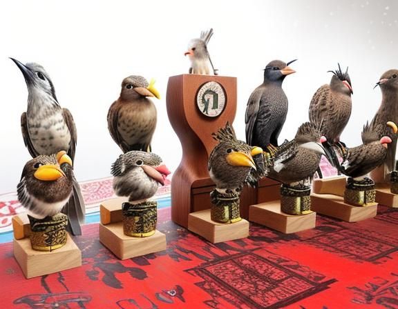 Bird themed Chess set, chess pieces made of birds - AI Generated ...
