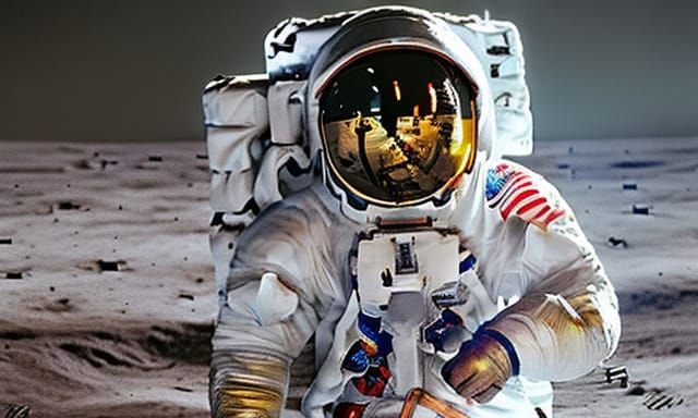 Neil Armstrong on the Moon - AI Generated Artwork - NightCafe Creator