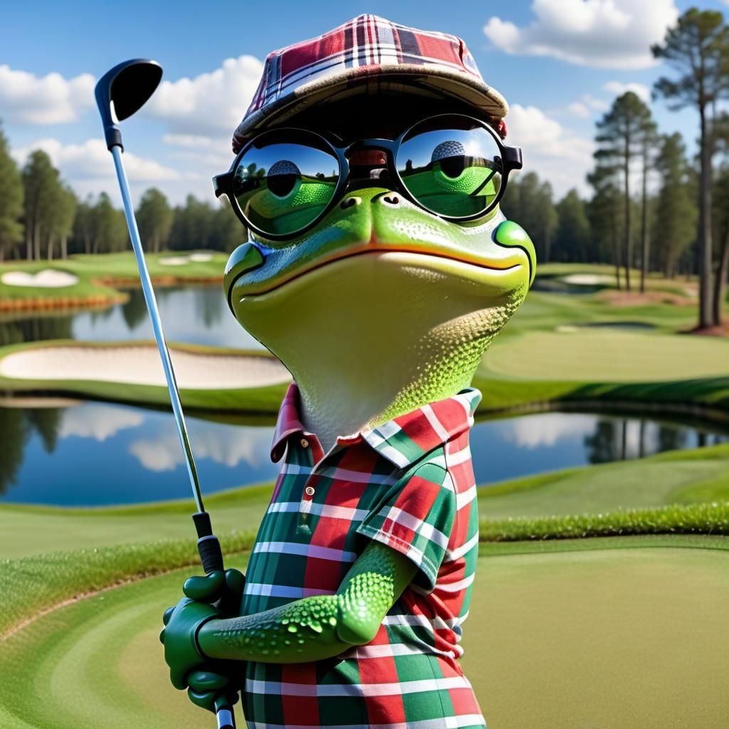 Frog Golfer - AI Generated Artwork - NightCafe Creator