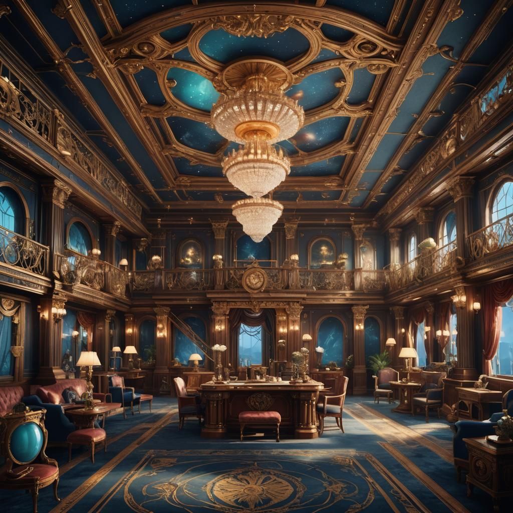 Jewelled Titanic Luxury Chamber in Dreamlike Detai... - AI Art