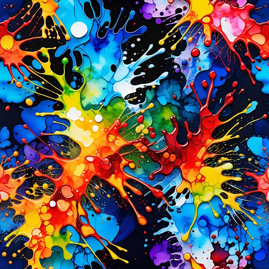 image resulting from the epic splatter art, alcohol ink technique ...