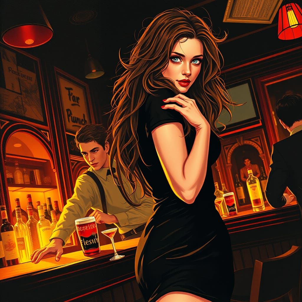 Seductive Woman in State of Tantalizing Disarray - AI Art