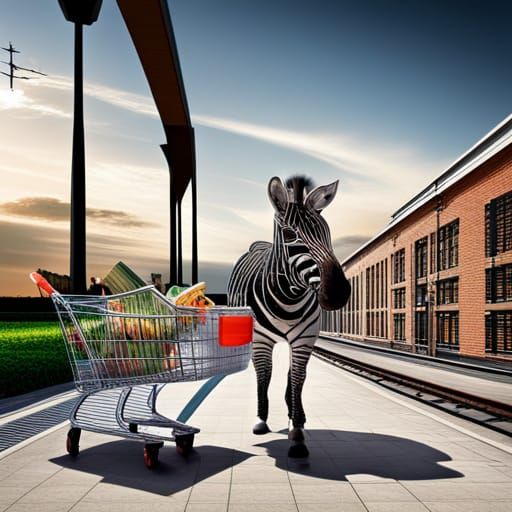 Zebra shopping - AI Generated Artwork - NightCafe Creator