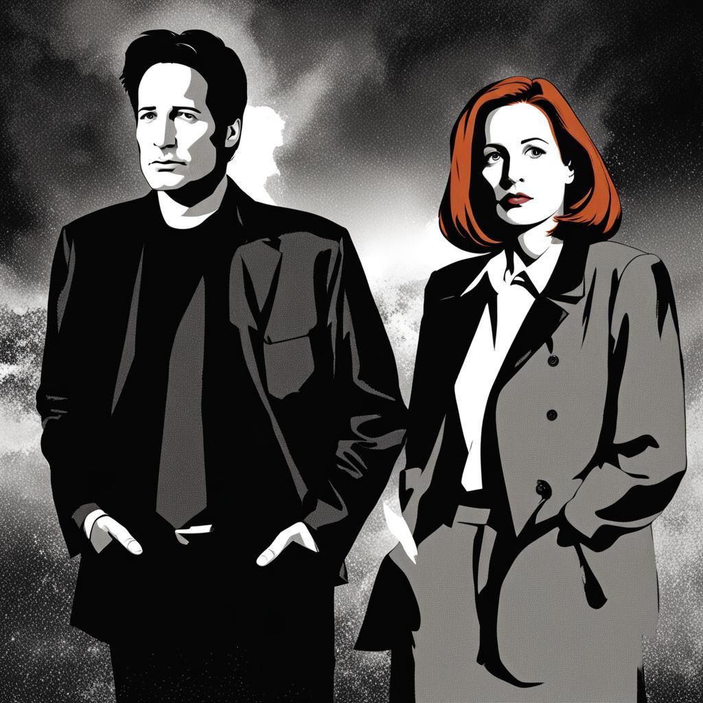 Mulder and Scully, The X-Files - AI Generated Artwork - NightCafe Creator