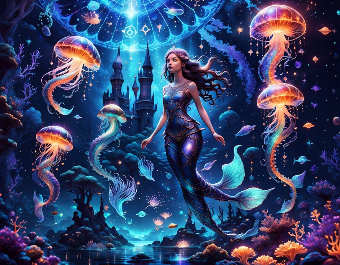 Princess Mermaid. - Ethereal Mermaids Dance Among Celestial ...