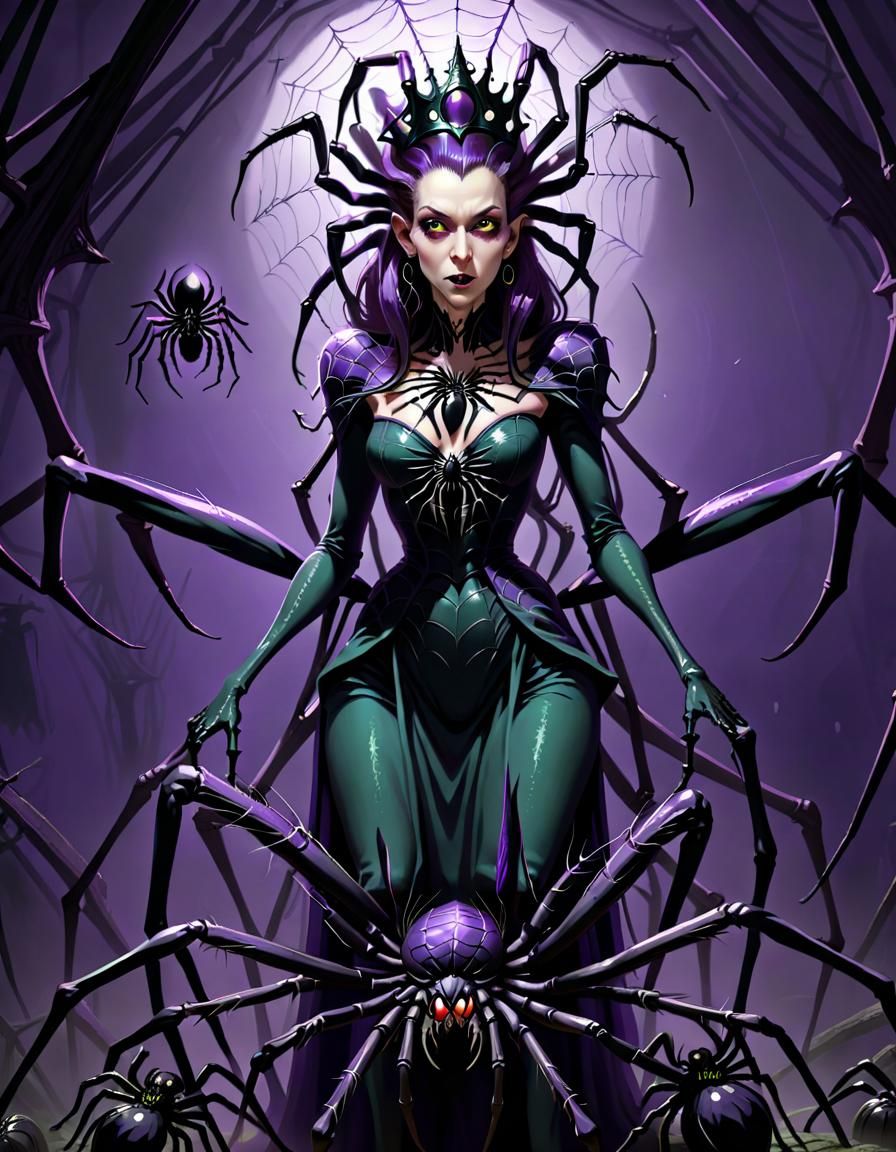 Eldritch Queen of Spiders - AI Generated Artwork - NightCafe Creator
