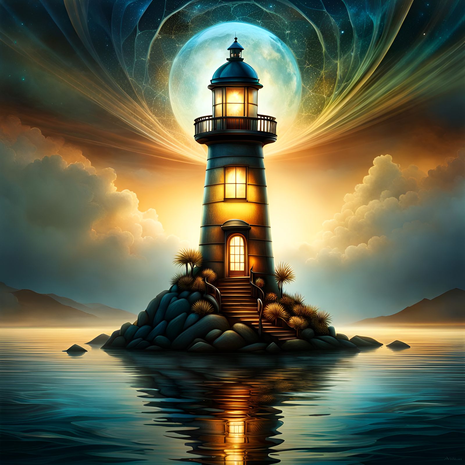 Magical Lighthouse - AI Generated Artwork - NightCafe Creator