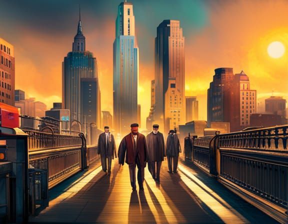 Mob Deep standing on Queens Bridge in New York. - AI Generated Artwork ...