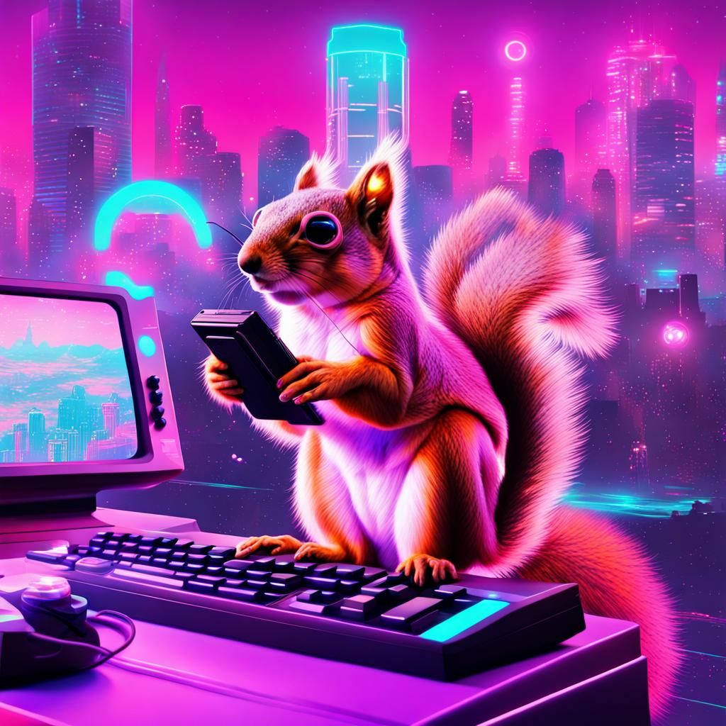 Retro gaming squirrel - AI Generated Artwork - NightCafe Creator