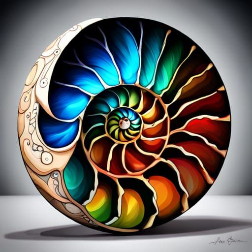 Rainbow nautilus shell android jones intricately detailed fantasy ...