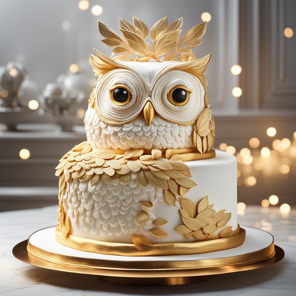 The most masterpiece cake white and gold cake with luminous layers ...