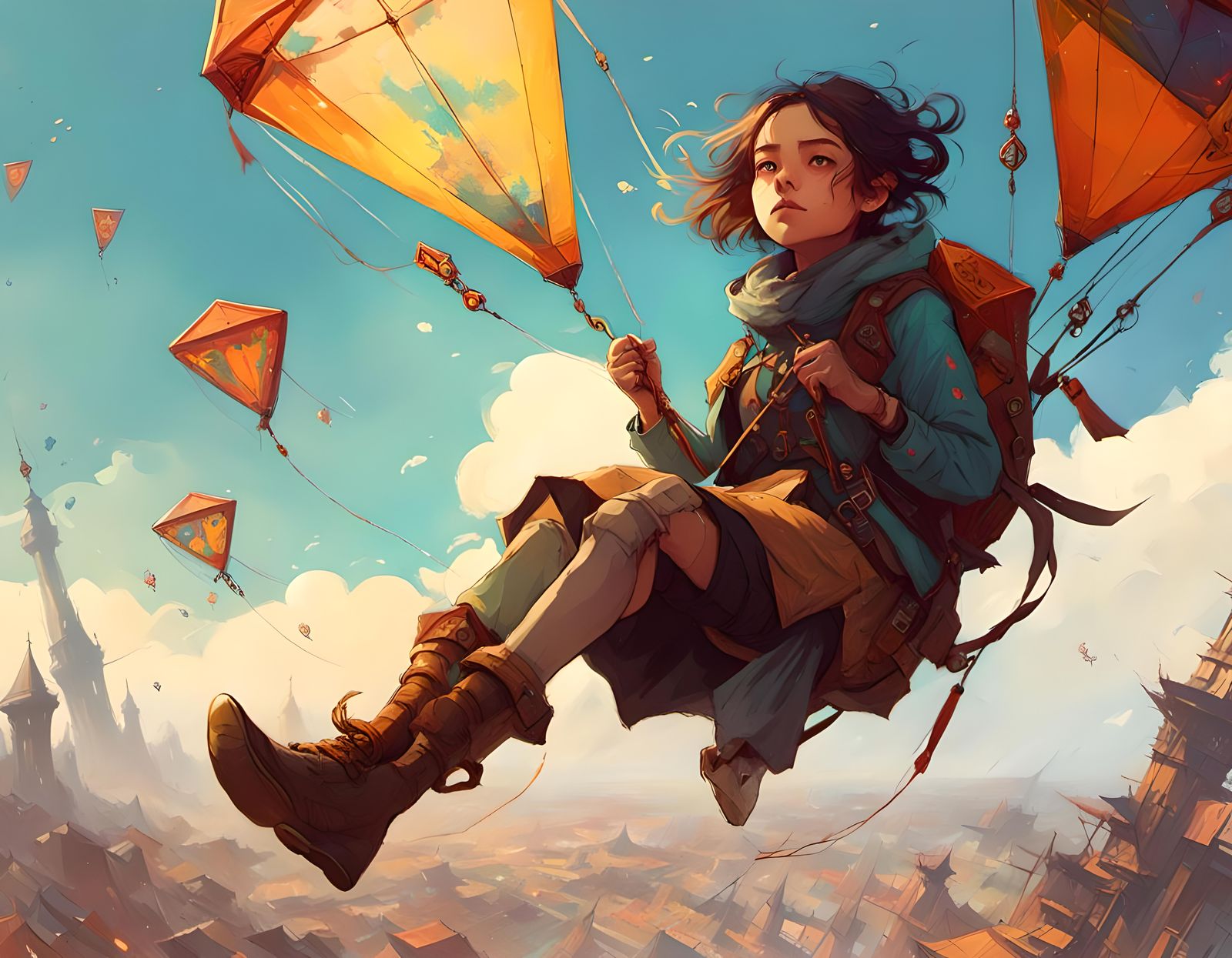 Kite rider - AI Generated Artwork - NightCafe Creator