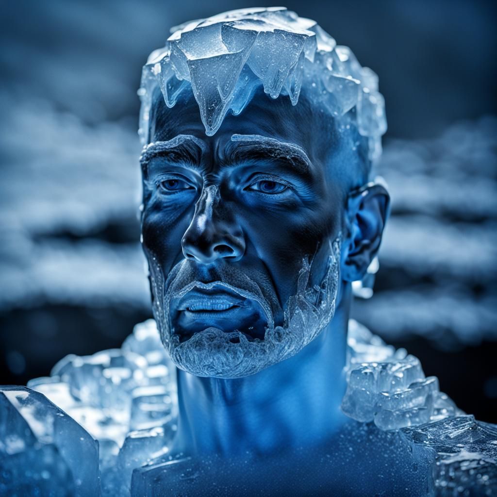 ice: Man made of ice - AI Generated Artwork - NightCafe Creator