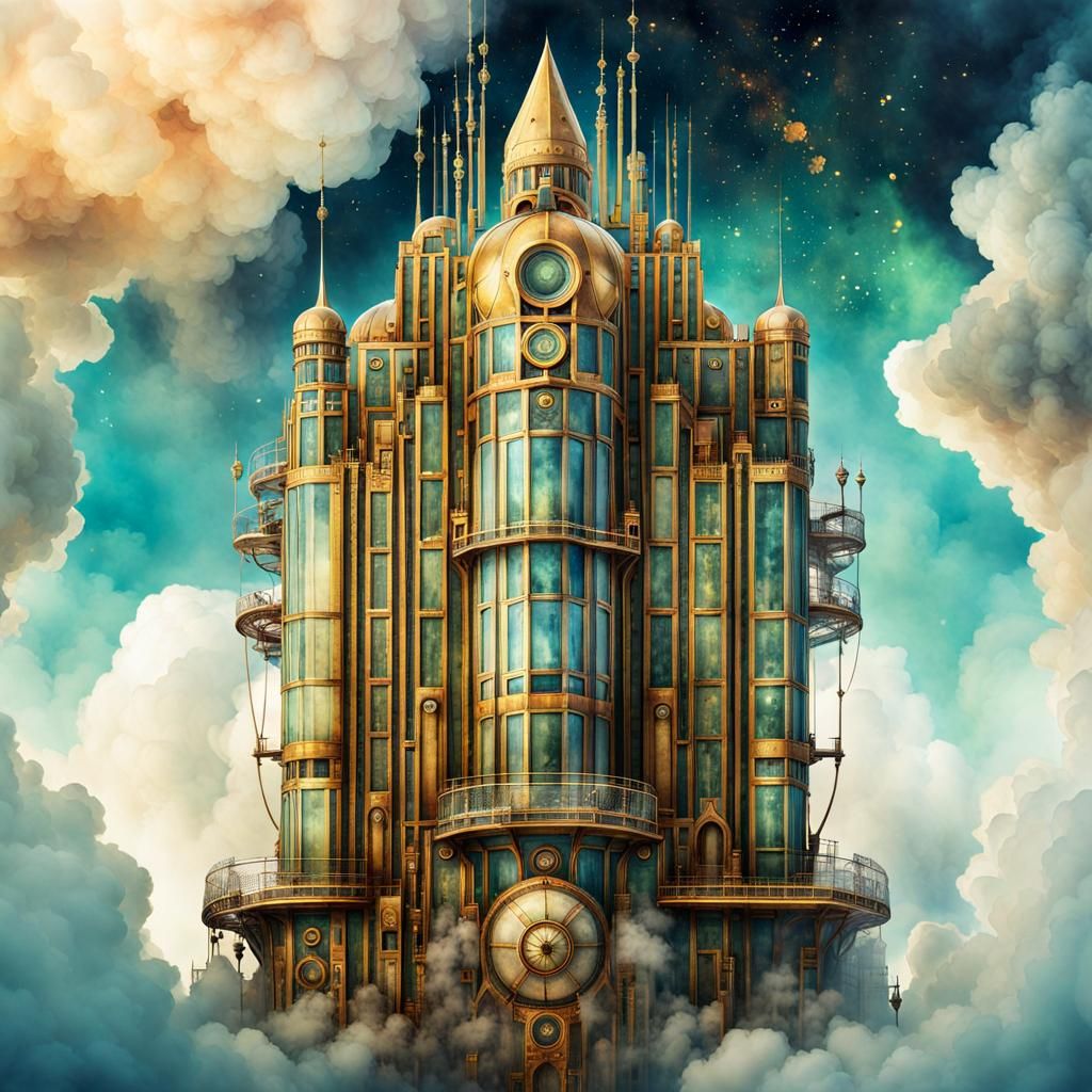 Art Deco Building with a Steampunk Touch v10 - AI Generated Artwork ...