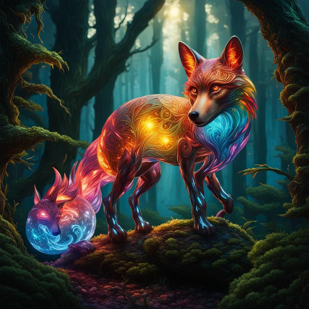 Fox on fire - AI Generated Artwork - NightCafe Creator