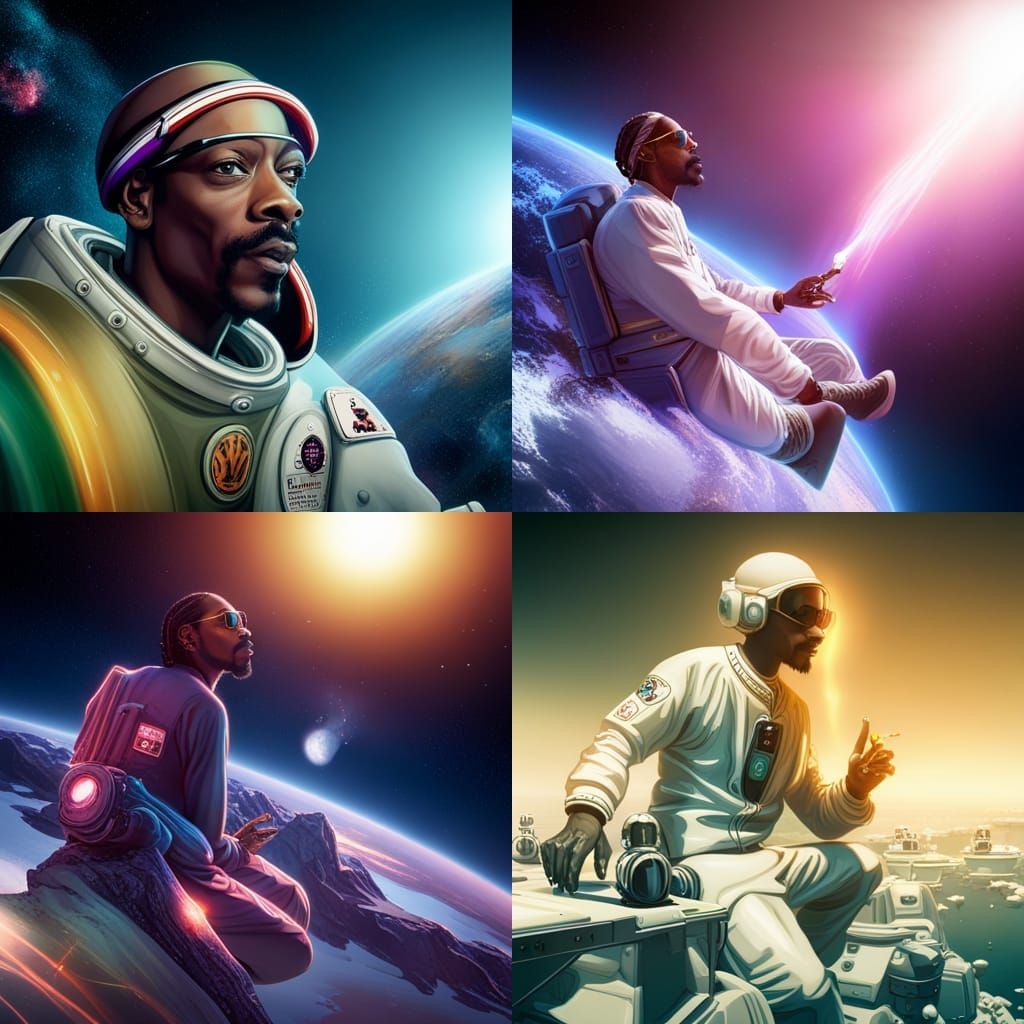Snoop Dogg Smoking Weed in Space - AI Generated Artwork - NightCafe Creator