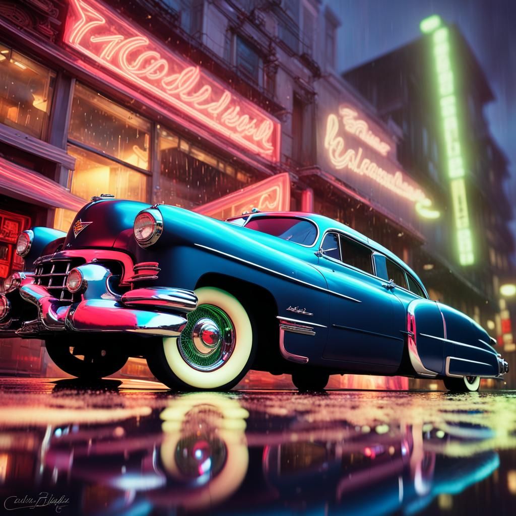 Cars of Neon City. - AI Generated Artwork - NightCafe Creator