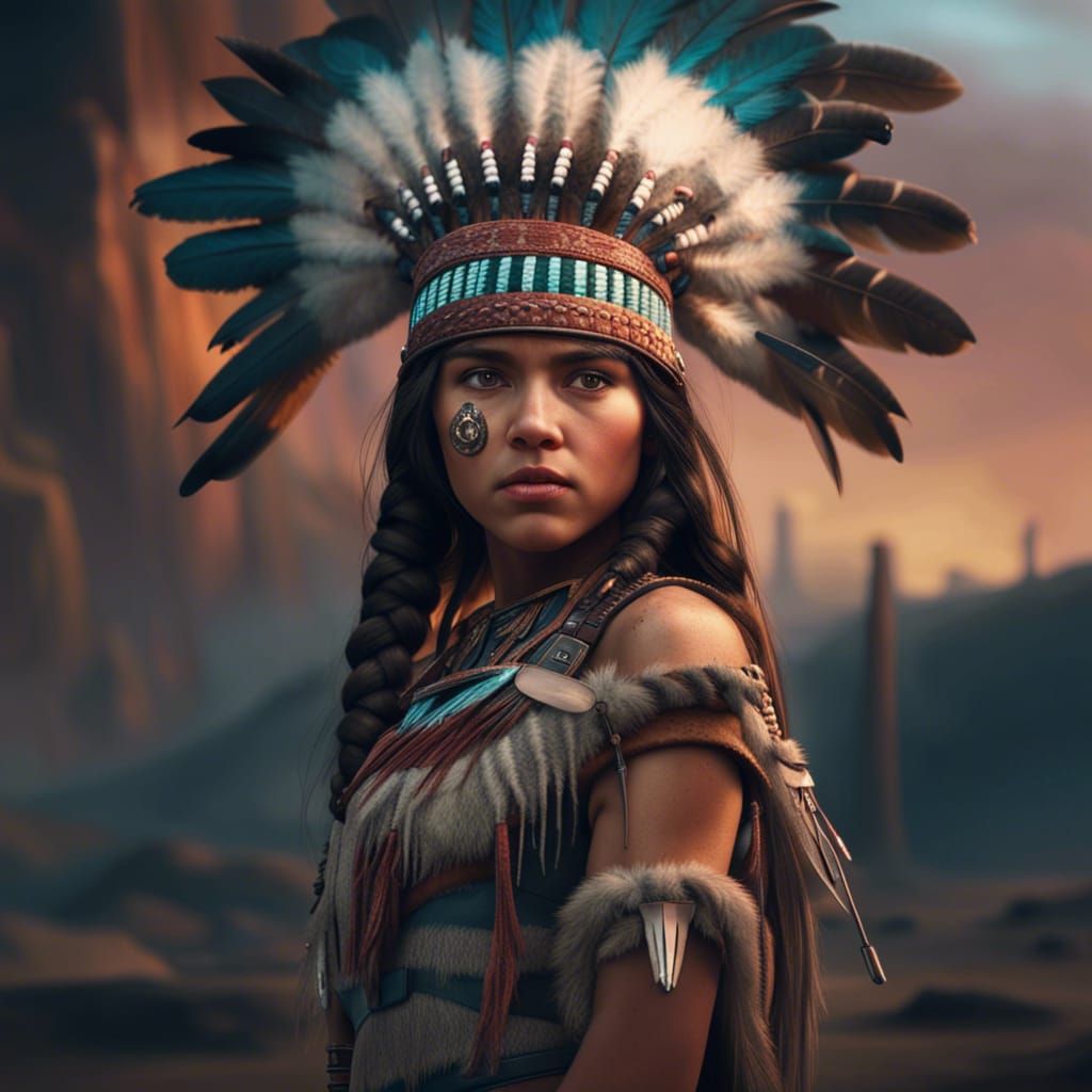 Native-American girl - AI Generated Artwork - NightCafe Creator