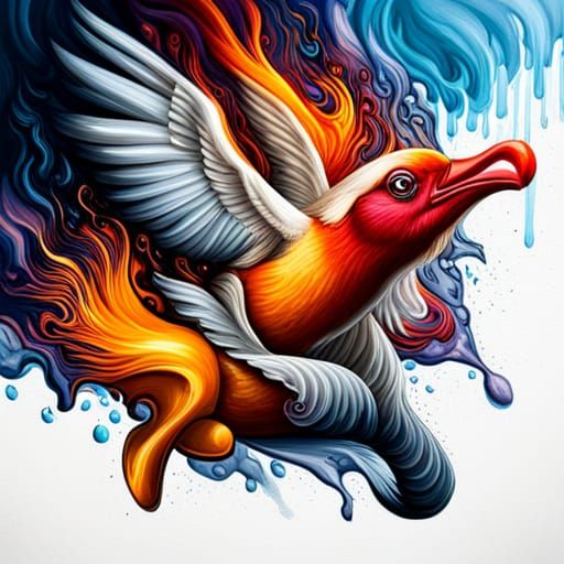 lava duck flying - AI Generated Artwork - NightCafe Creator