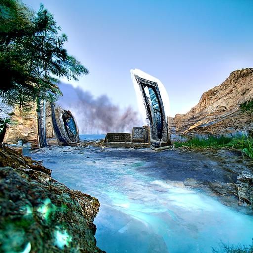 Stargate portal ruins - AI Generated Artwork - NightCafe Creator