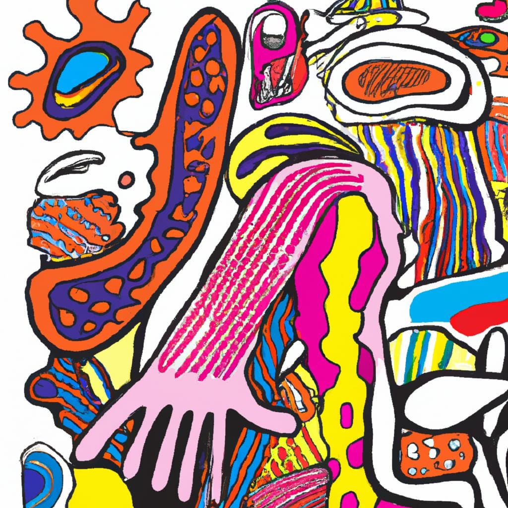 abstract doodle drawings made of exotic colorful doodle collages - AI ...