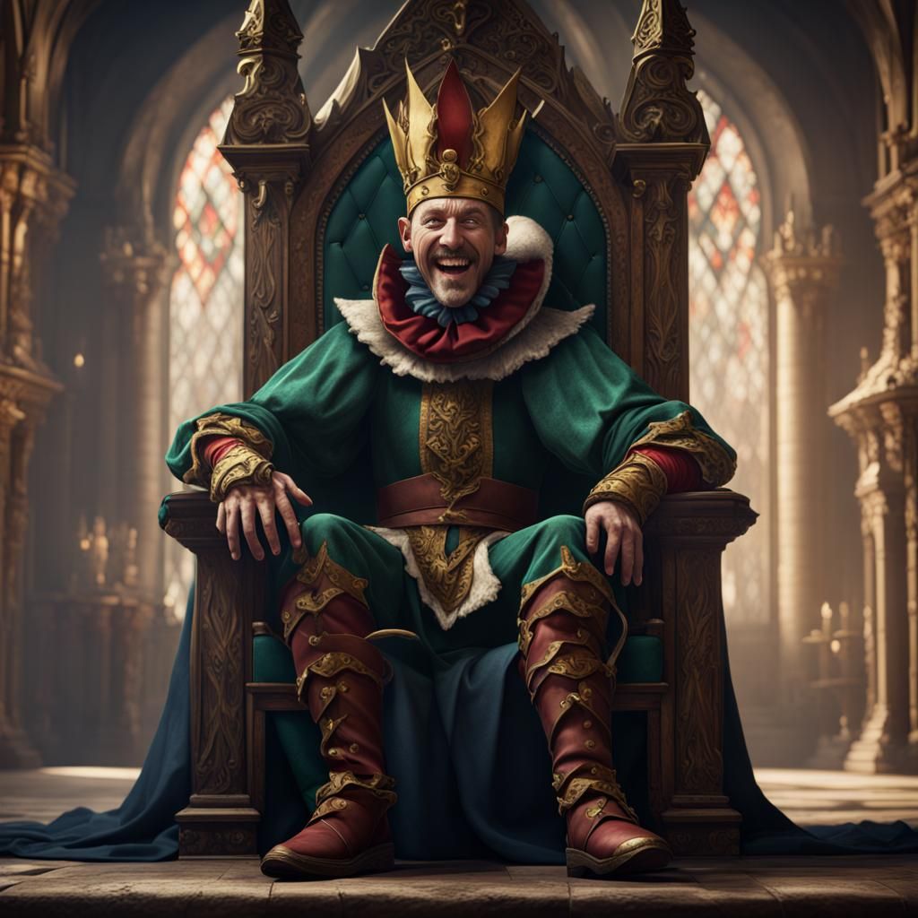 Court Jester on the Throne - AI Generated Artwork - NightCafe Creator