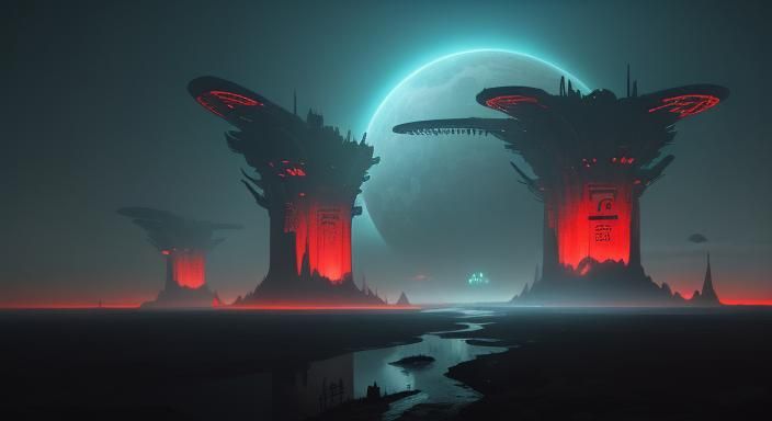 Alien Mega City - AI Generated Artwork - NightCafe Creator