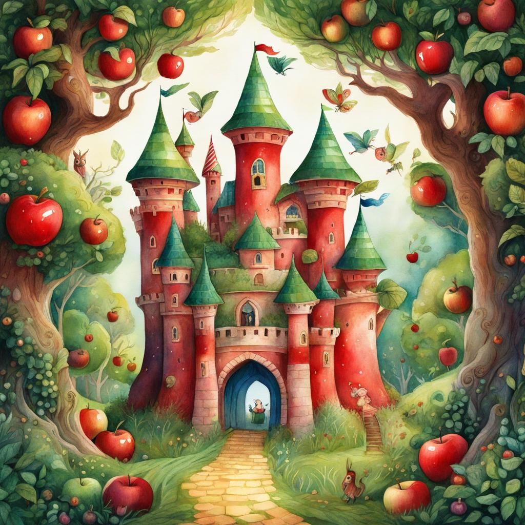 Apple castle - AI Generated Artwork - NightCafe Creator