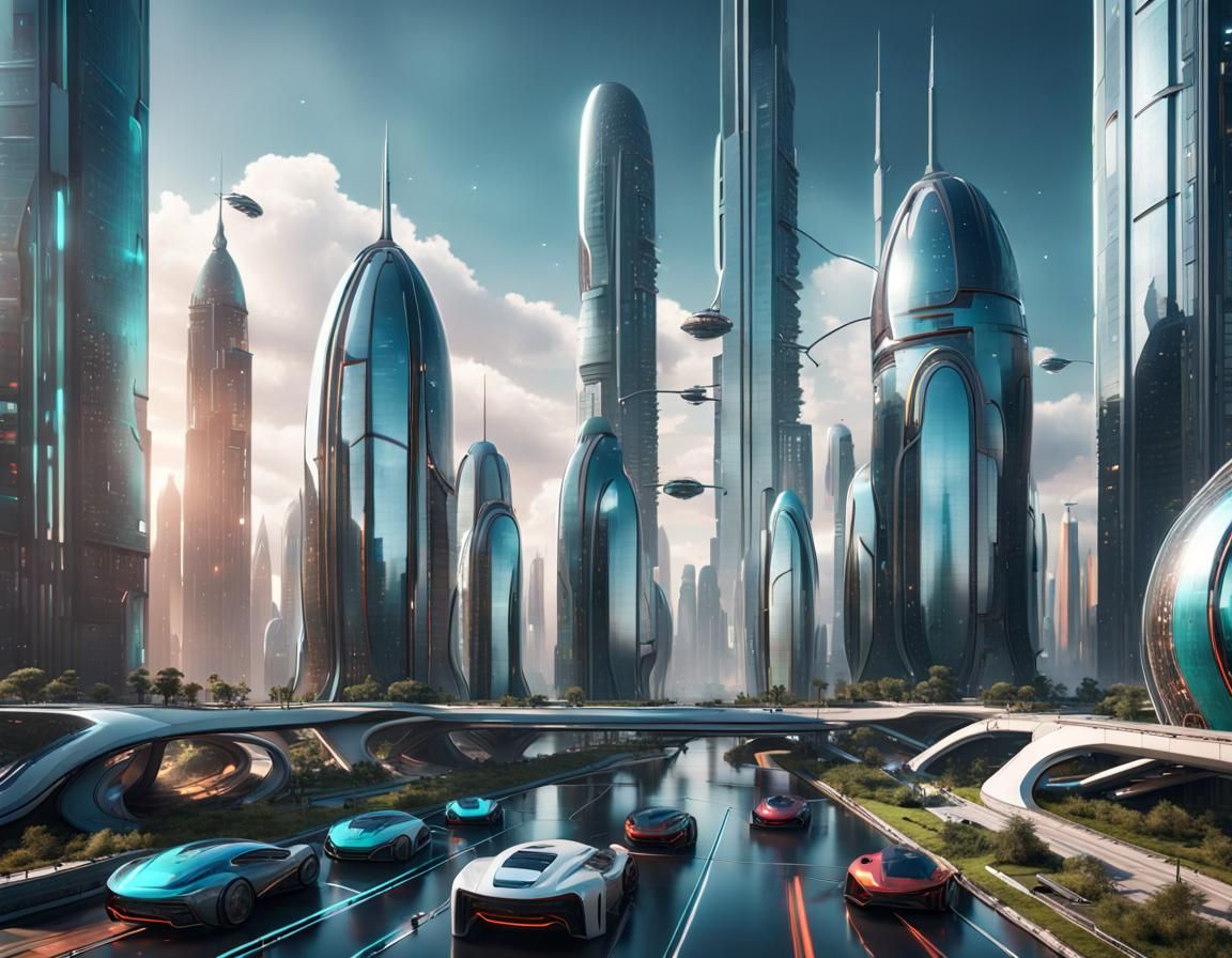 Utopian Worlds - Futuristic Utopian City - AI Generated Artwork ...