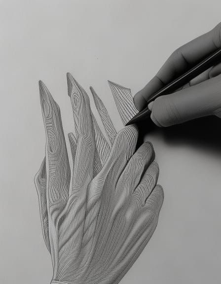 Pencil sketched hand - AI Generated Artwork - NightCafe Creator