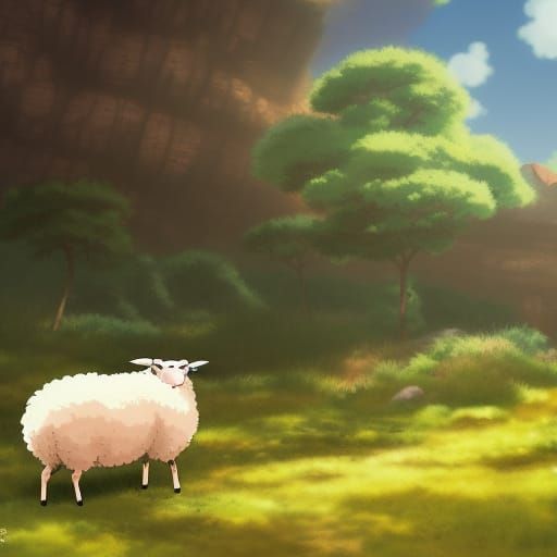 sheep in the most random place - AI Generated Artwork - NightCafe Creator