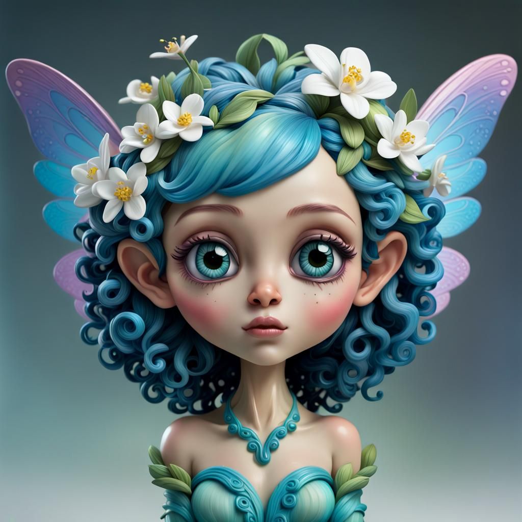 Pixie in Blue - AI Generated Artwork - NightCafe Creator