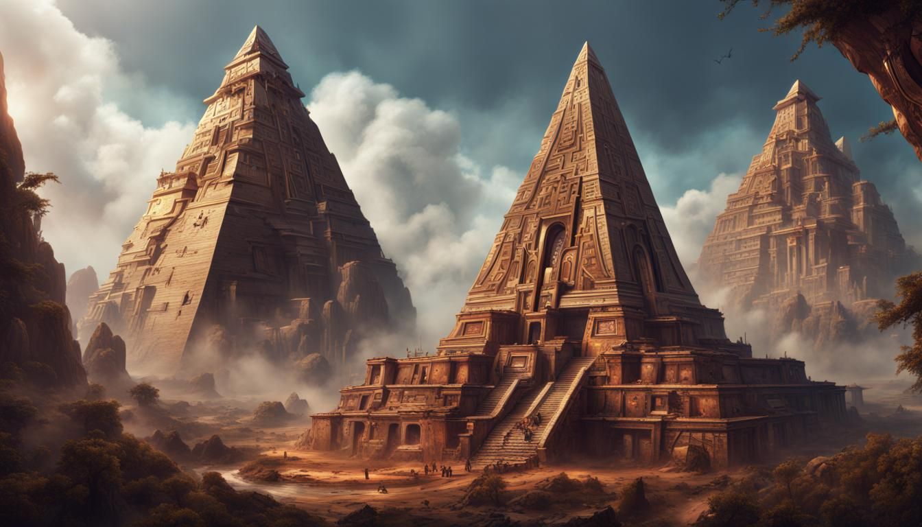 A strong pyramid-shaped face with one eye and an evil smile wears ...