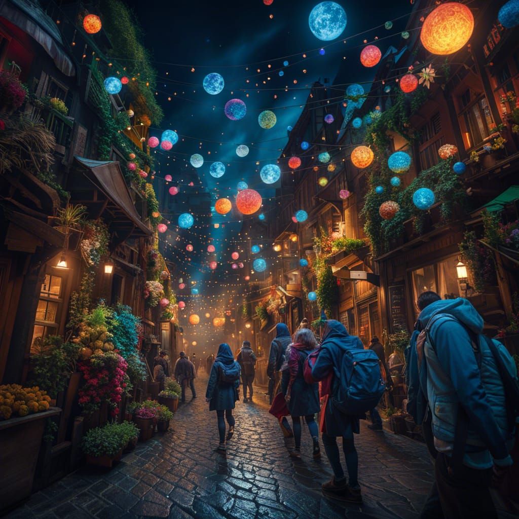 Touring the Enchanted Village of Lights. - AI Generated Artwork ...