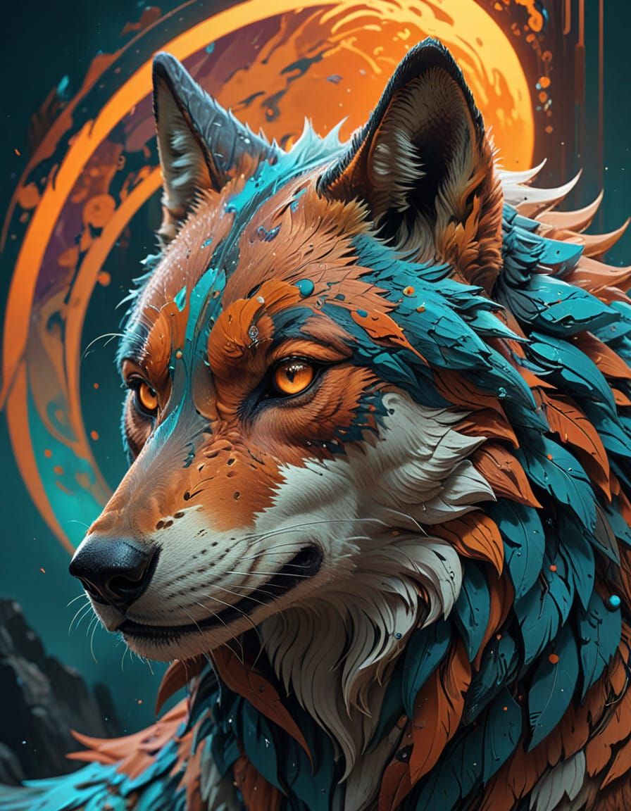 the wolf hidden inside me 8k resolution concept art by Greg Rutkowski ...