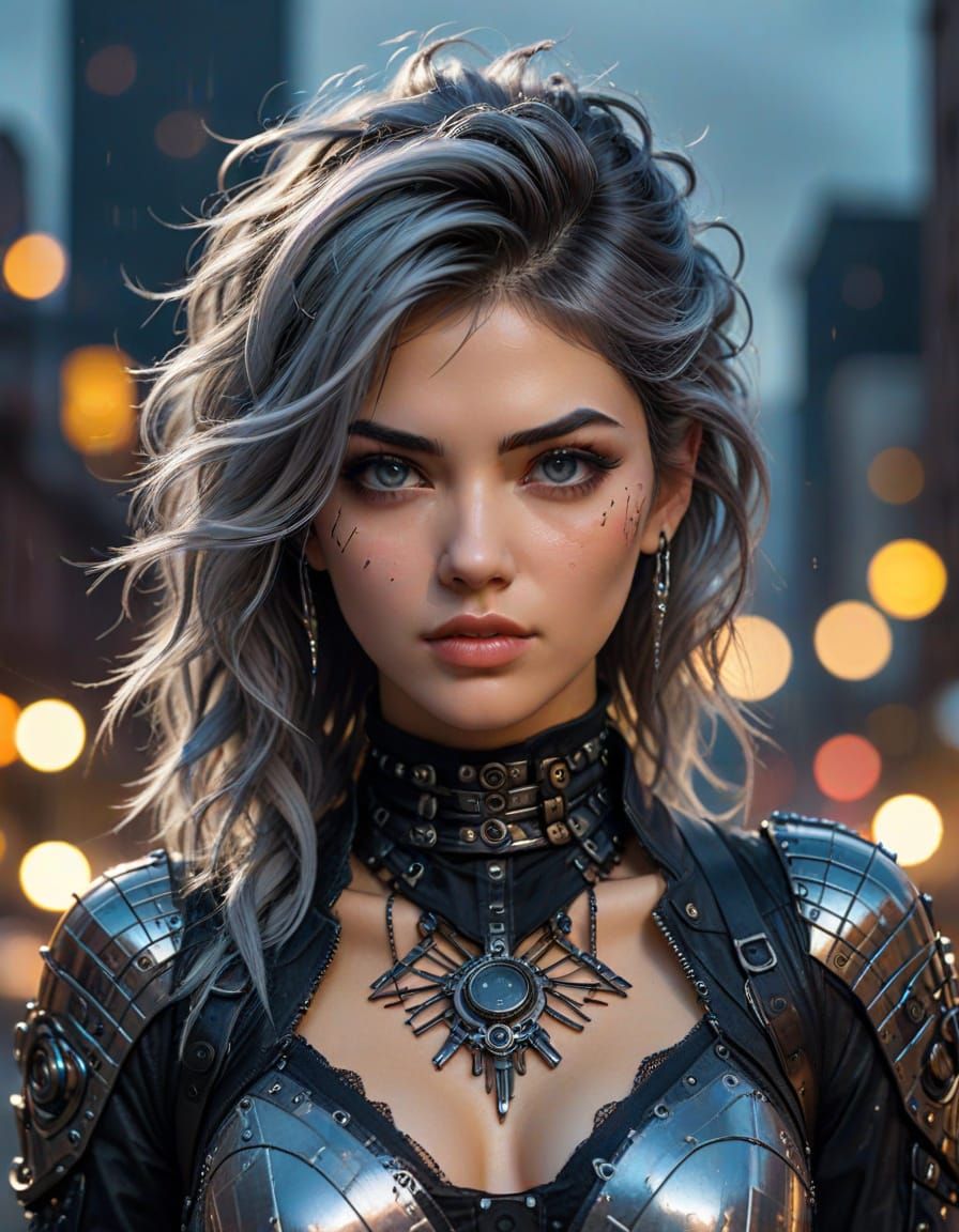 Sci-Fi Urban Victorian Punk Woman - Sci-Fi Urban Victorian P...